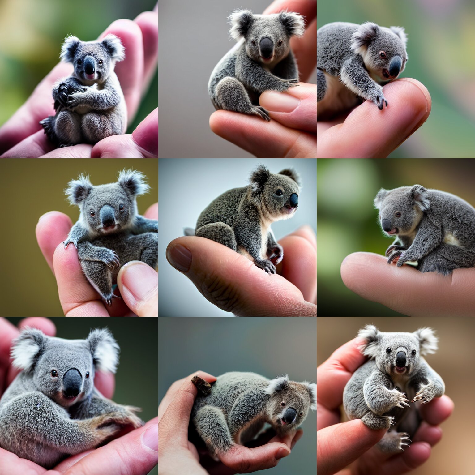 Lexica - Tardigrade koala hybrid sitting in a human hand, macro ...