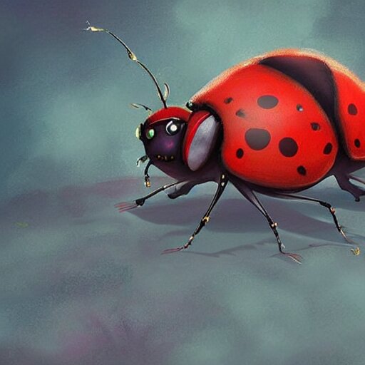 Lexica - Ladybug as a monster boss, fantasy art style, scary atmosphere ...