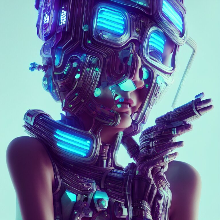 Lexica - Futuristic cyberpunk princess in skull mask symmetrical ...