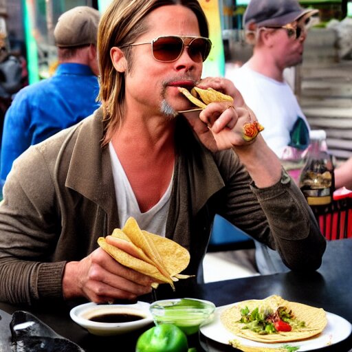 Lexica - Brad pitt eating tacos, wearing sombrero, trending on ...