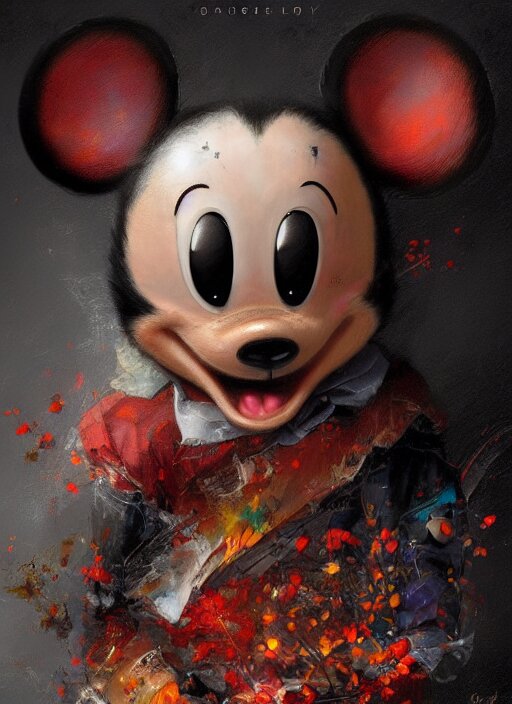 Lexica - A beautiful portrait of dead Mickey Mouse corpse, digital art ...
