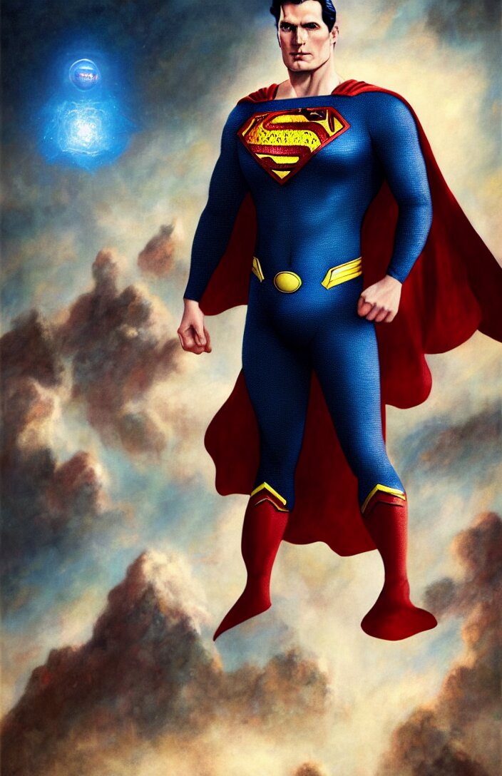 Lexica - A portrait of superman thinking of planet krypton by karol bak ...