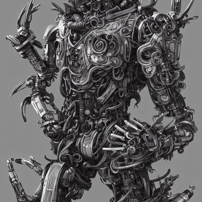 Lexica - Male anime character, oni mask, organic, forest druid, cyber ...