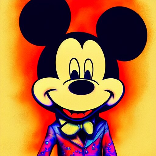 Lexica - An extremely psychedelic portrait of mickey mouse, surreal ...