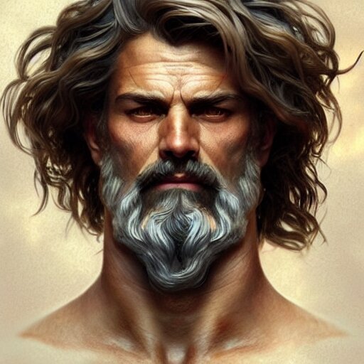 Lexica - Portrait of rugged zeus, greek god, salt and pepper hair, soft ...