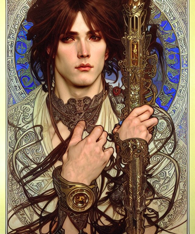 Lexica - Realistic detailed face portrait of a handsome male wizard in ...