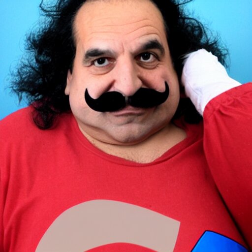 Lexica - Ron jeremy as mario from super mario bro.