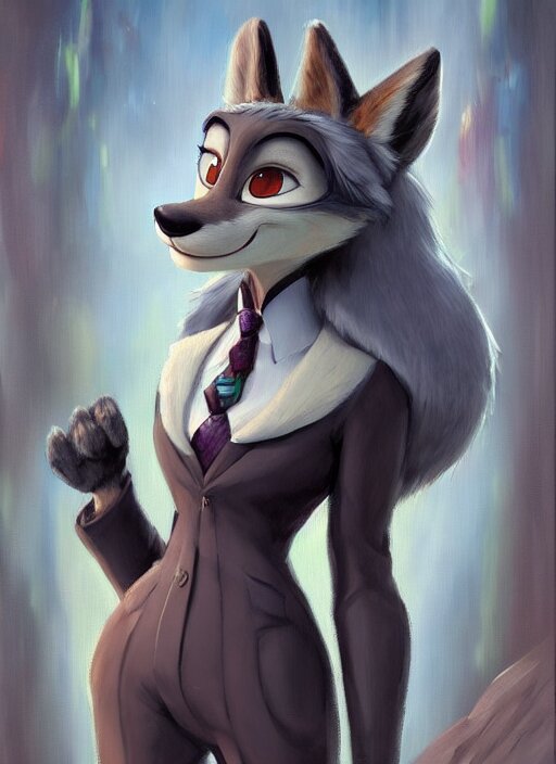 Lexica - Oil painting of detailed full body of anthromorphic female ...