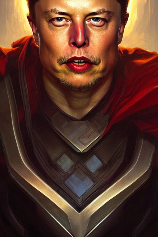 Lexica - Elon musk as thor, realistic portrait, symmetrical, highly ...