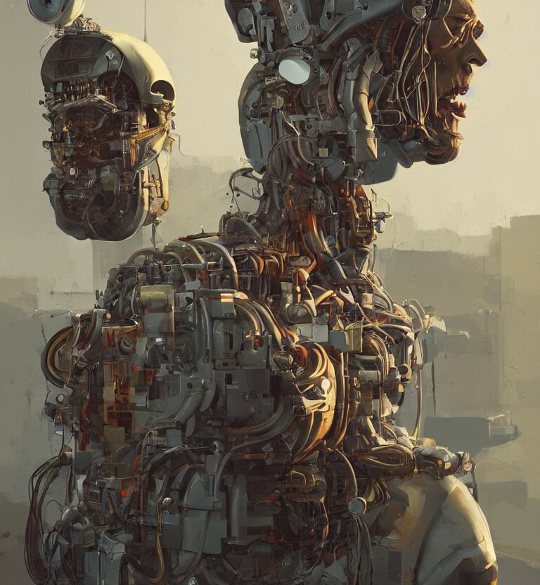 Lexica - A portrait of a researcher, half human, half machine in a ...