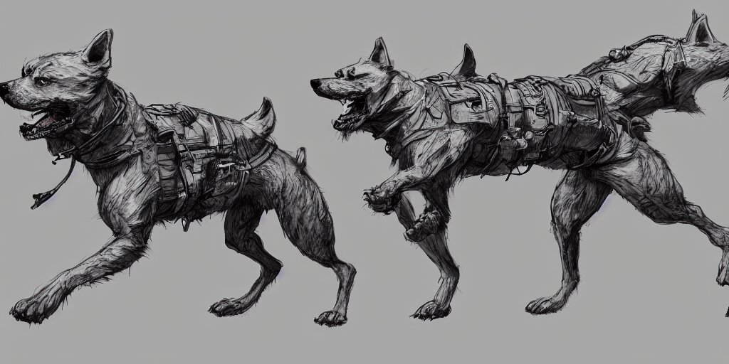 Lexica – Cartoonish dog running, character sheet, fine details, concept ...
