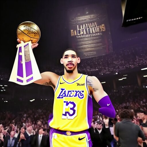 Lexica - Photograph of jayson tatum in los angeles lakers jersey ...