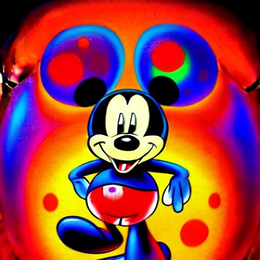 Lexica - An extremely psychedelic portrait of mickey mouse, surreal ...