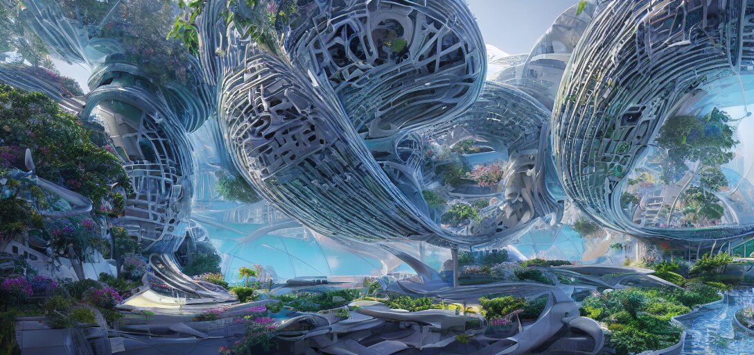 Lexica – Highly detailed torus shaped futuristic architecture by ...