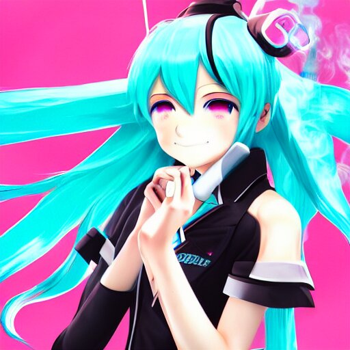 Lexica - Hatsune miku smoking a vape pen in her right hand | smoke ...