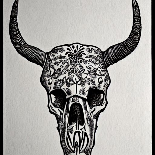 Lexica - Texas Longhorn Skull, skull bone ornately carved with delicate ...