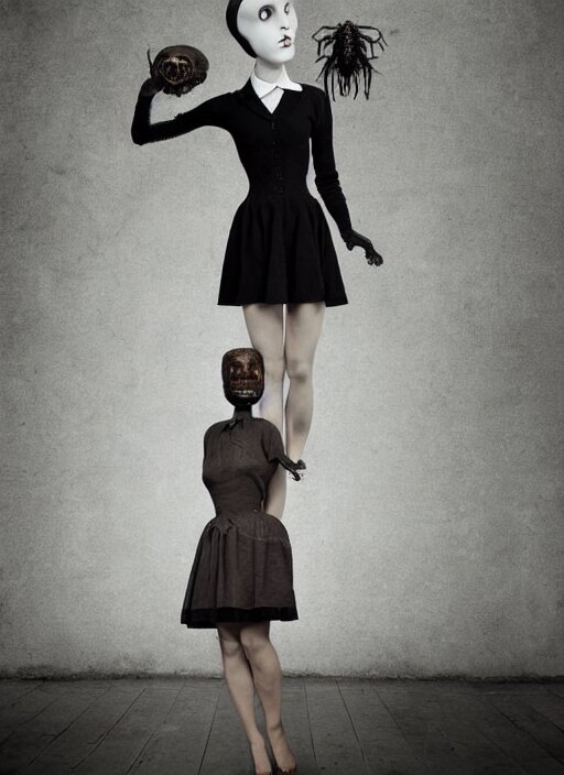 Lexica - Surreal portrait of a creature with the body of a headless ...