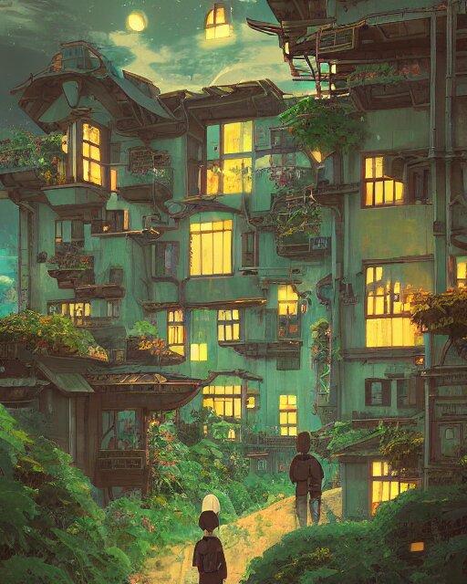 Lexica - Detailed photo of solarpunk house, 8 k, by studio ghibli ...