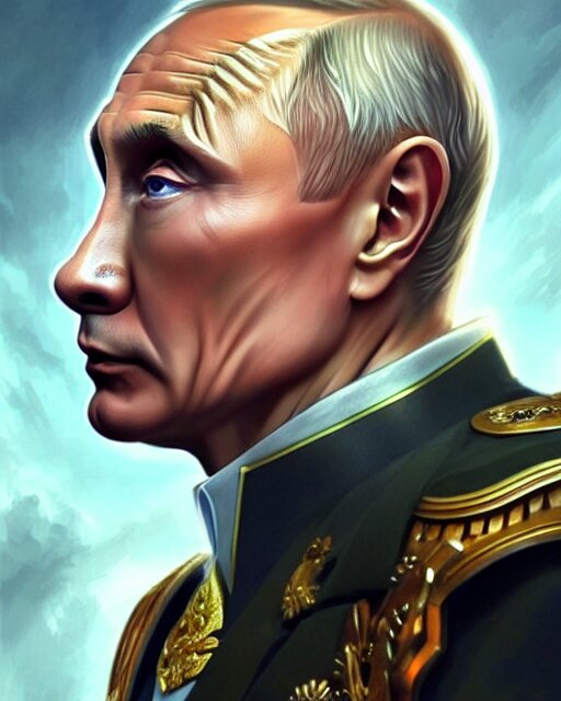 Lexica - 3 / 4 view of vladimir putin with wings, confident pose, pixie ...