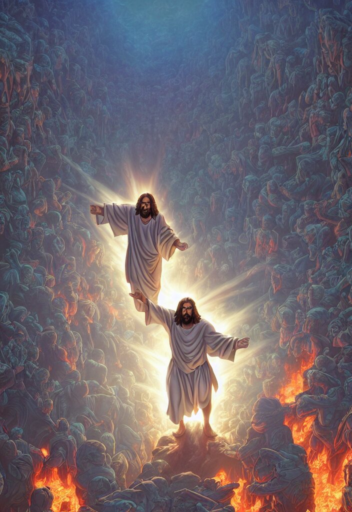 Lexica - Jesus descends into hell by dan mumford, yusuke murata and ...