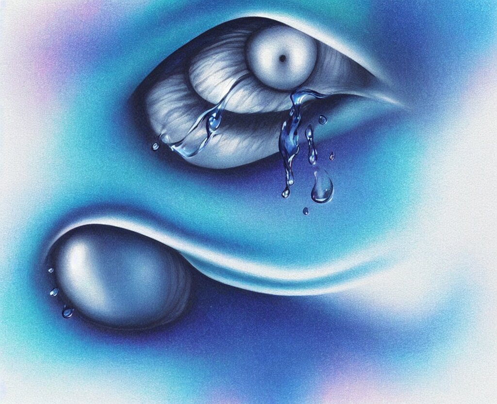 Lexica – Beautiful matte airbrush of a glossy water drop dripping on a ...