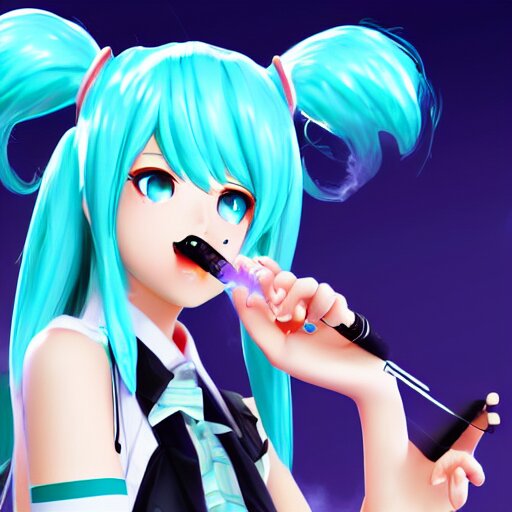 Lexica - Hatsune miku smoking a vape pen in her right hand | smoke ...