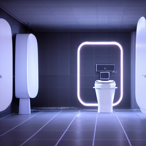 Lexica - : futuristic abstract toilet, cinematic lighting, hyper ...