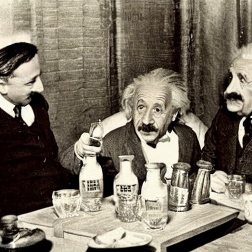 Lexica - Albert einstein drinking rakia with his friends