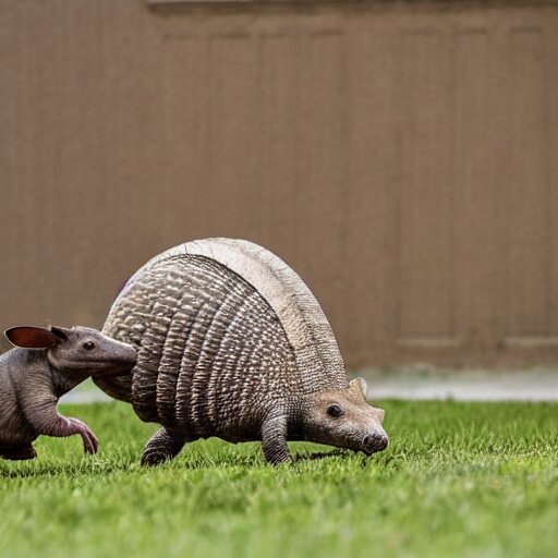 Lexica - An armadillo chasing a dog