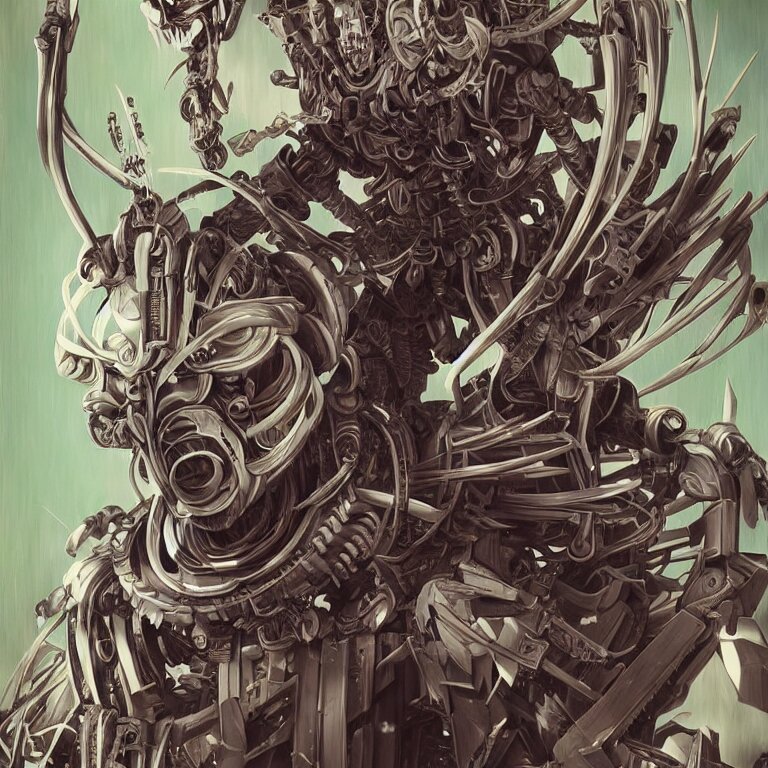 Lexica - Male anime character, oni mask, organic, forest druid, cyber ...