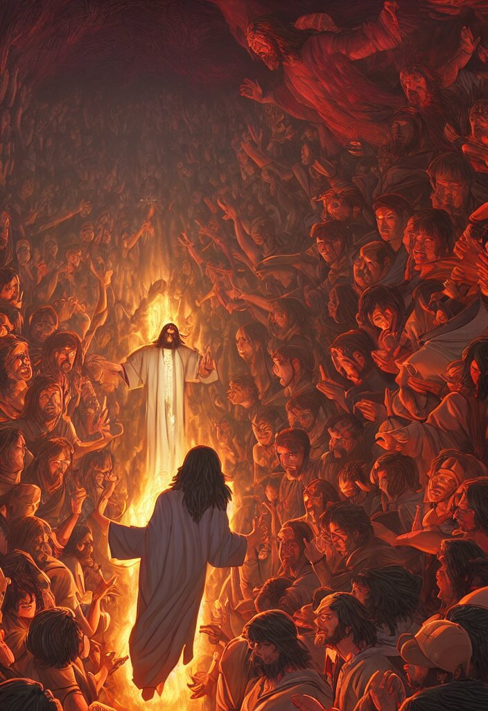 Lexica - Jesus descends into hell by dan mumford, yusuke murata and ...