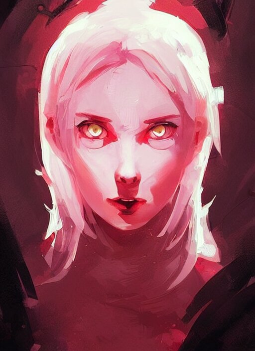 Lexica - Highly detailed portrait of a ghost likely girl with neon red ...