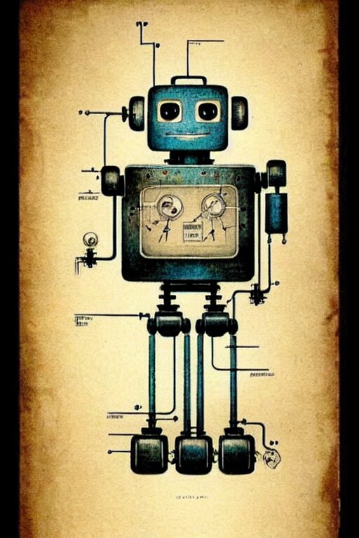 Lexica - (((((1950s robot schematics . muted colors.))))) by Jean ...