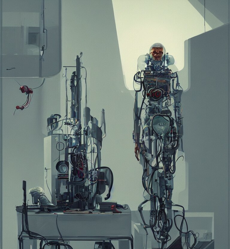 Lexica - A portrait of a researcher, half human, half machine in a ...