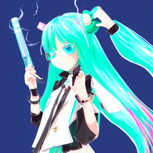 Lexica - Hatsune miku smoking a vape pen in her right hand | smoke ...