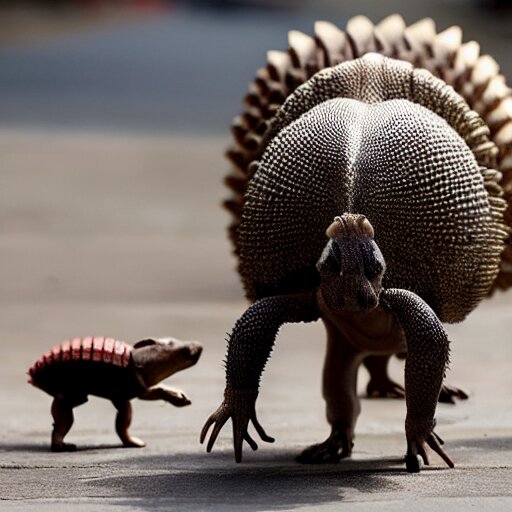 Lexica - An armadillo chasing a dog