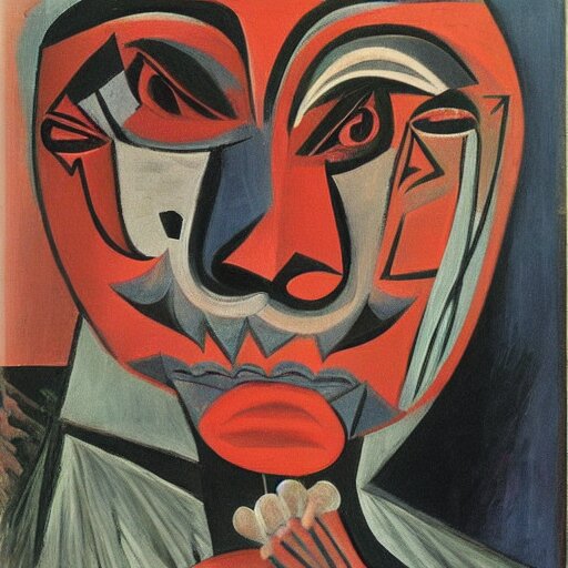 Lexica - Very creepy man, grotesque, horror, pablo picasso style