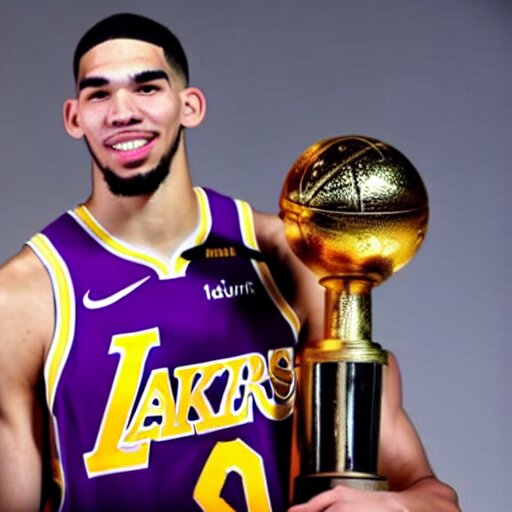 Lexica - Photograph of jayson tatum in los angeles lakers jersey ...
