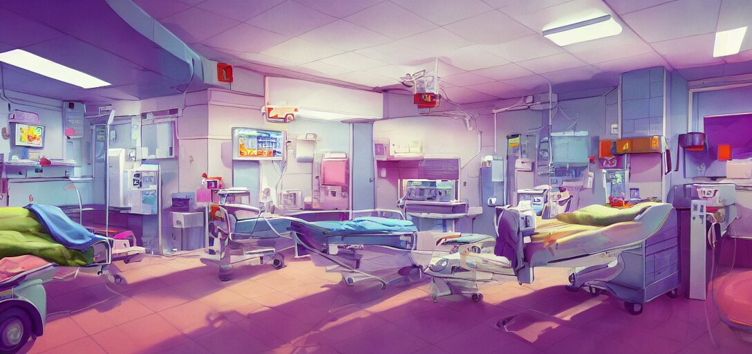 Lexica - Retro hospital concept art, vibrant colors, 8 k photorealistic ...