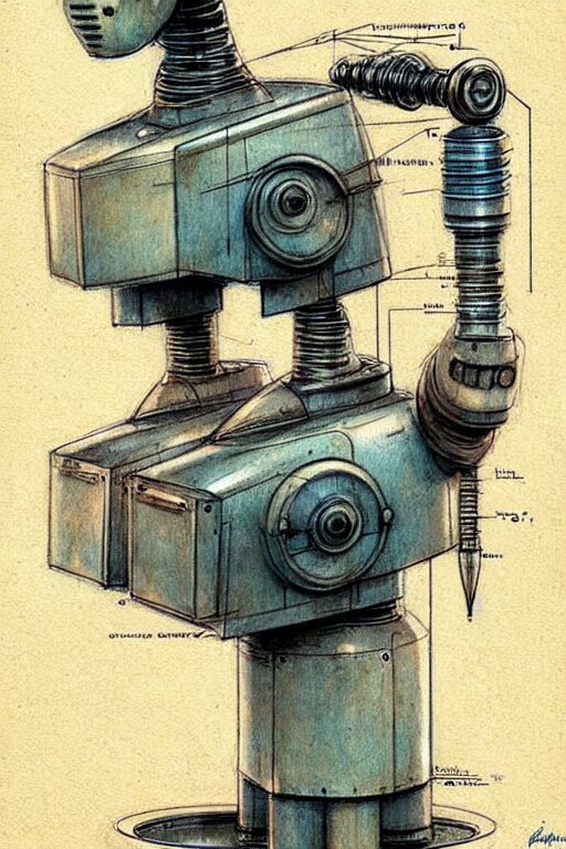 Lexica - (((((1950s robot schematics . muted colors.))))) by Jean ...