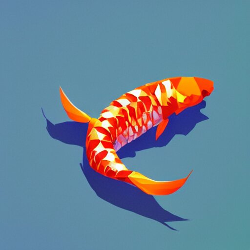 Lexica - Koi fish, low poly, isometric, artstation, digital art, oil on ...