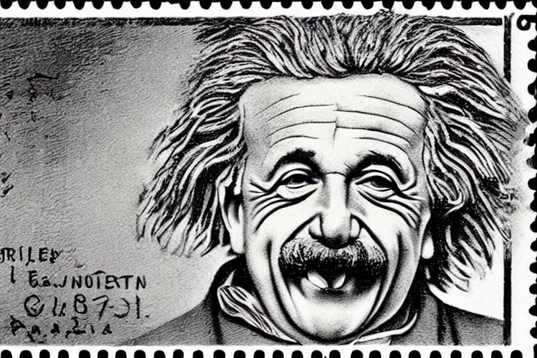 Lexica - Goofy engraved portrait of albert einstein sticking tongue out ...