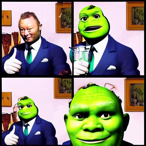 Lexica – Limmy Waking Up meme but he's shrek, trending on reddit