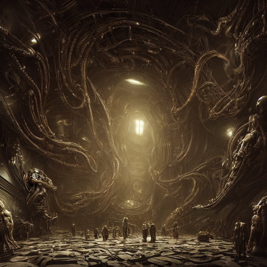 Lexica - Prometheus biological sci-fi corridor set in a nightmarish ...