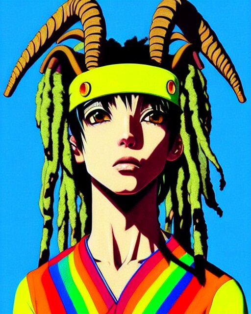 Lexica - Portrait Anime 1984 Rasta Goat Goat wearing-rasta-clothes Soft ...