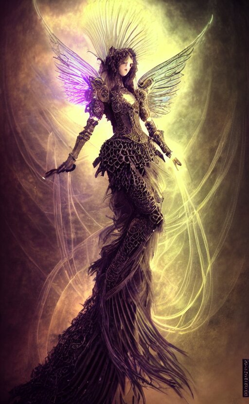 Lexica - Angel knight gothic girl, peacock armor. intricate, centered ...