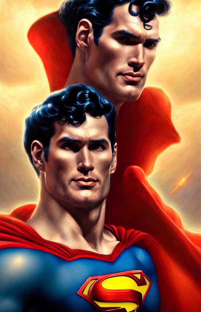 Lexica - A portrait of superman thinking of planet krypton by karol bak ...