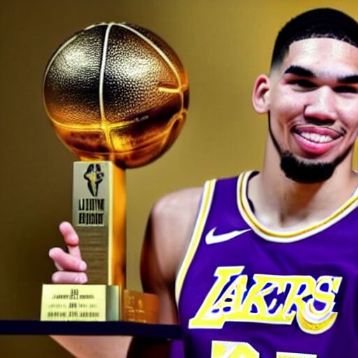 Lexica - Photograph of jayson tatum in los angeles lakers jersey ...