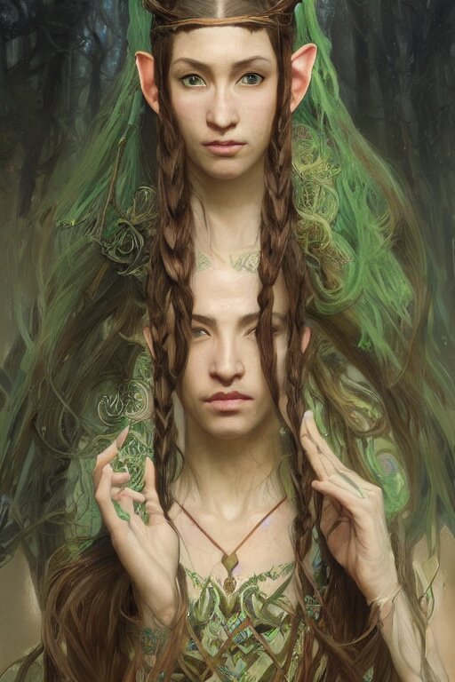 Lexica - A highly detailed portrait painting of a beautiful healer elf ...