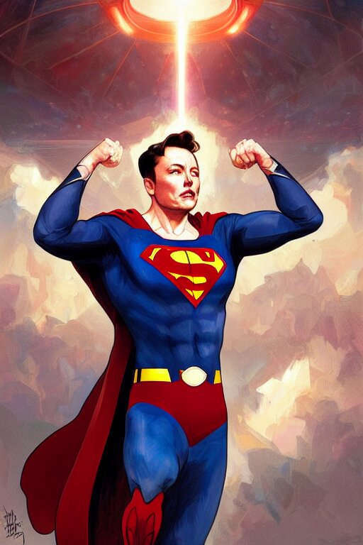 Lexica - Elon musk as superman, realistic portrait, symmetrical, highly ...